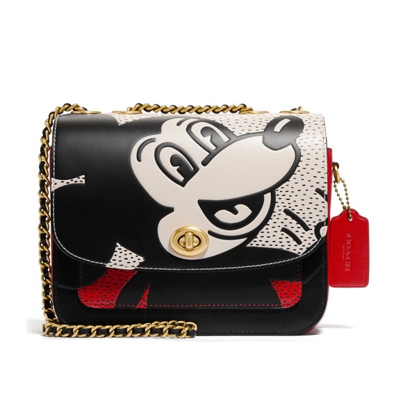 Coach | Bags | Coach X Mickey Mouse Keith Haring Turnlock Leather ...